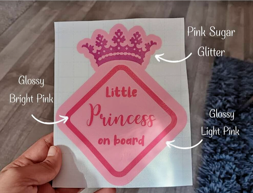 LITTLE PRINCESS ON BOARD Die Cut Sticker Vinyl Decal Cup Car Windows ...