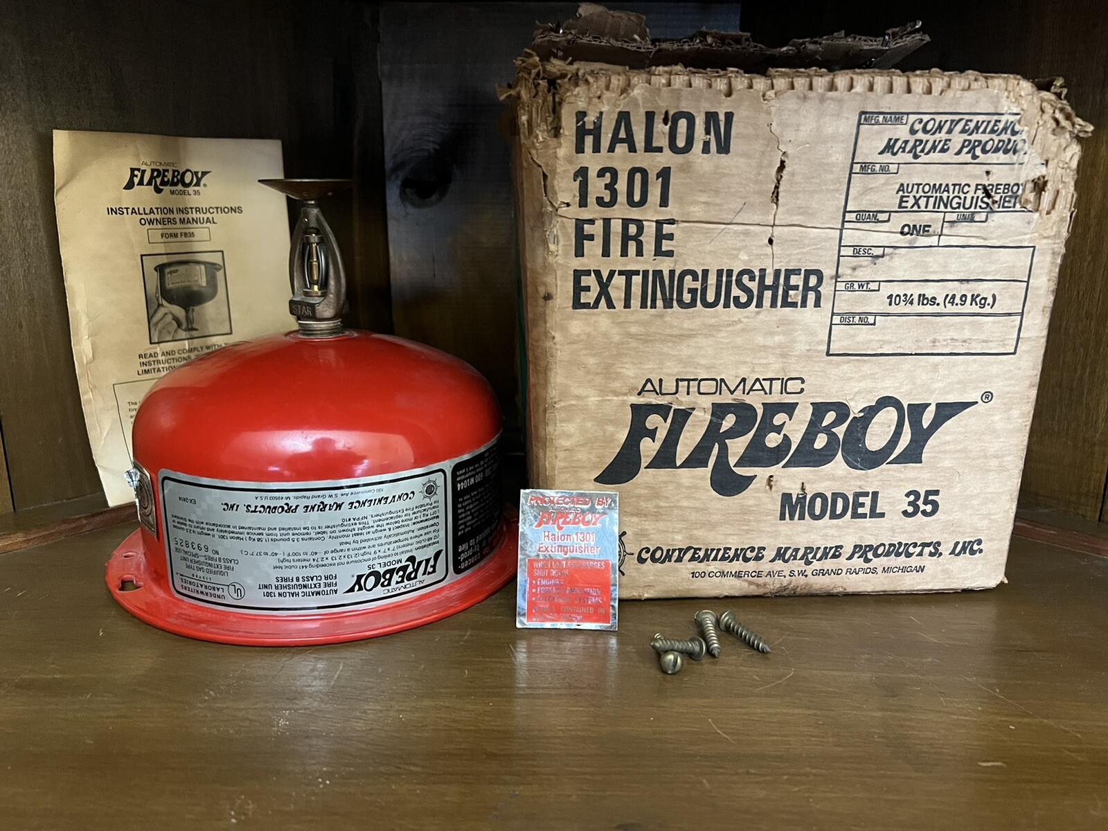 Fireboy Extinguisher Model 35 Marine Ceiling Mount | 441 Cubic Ft