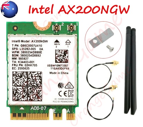 MU-MIMO 80+80MHz/160MHz Intel WiFi 6 AX200 Network Card 5+2*Antenna ...