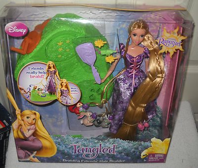 #9341 NRFB Mattel Disney Princess Tangled Braiding Friends Hair Braider ...
