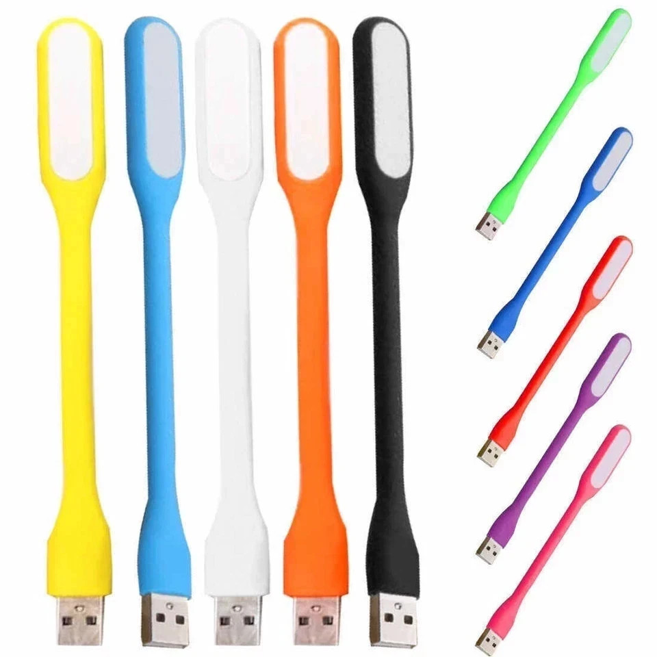 Mini USB LED Flexible Portable Light Lamp Bendable For PC Laptop Power ...