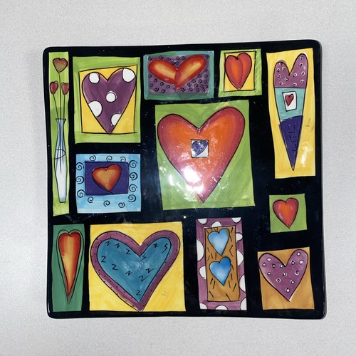 Hearts Naylor Designs Handpainted Wall Hanging Plate Boho Artistic Chic ...
