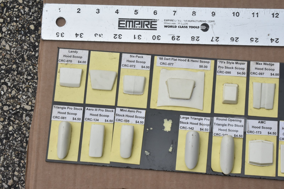 Competition Resins Model Hood Scoops Parts Display - Mopar Pro Stock ...