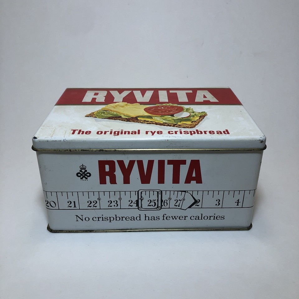 Vintage Ryvita Crispbread Cracker Tin Storage Box Tupperware Container ...