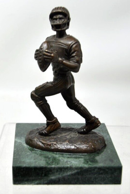 Vintage Bronze Football Player Figurine Trophy Marble Base Andrea Sadek ...