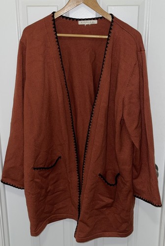 Women’s Emaline Open Front Long Sleeve Cardigan Long Sweater w/ Crochet ...