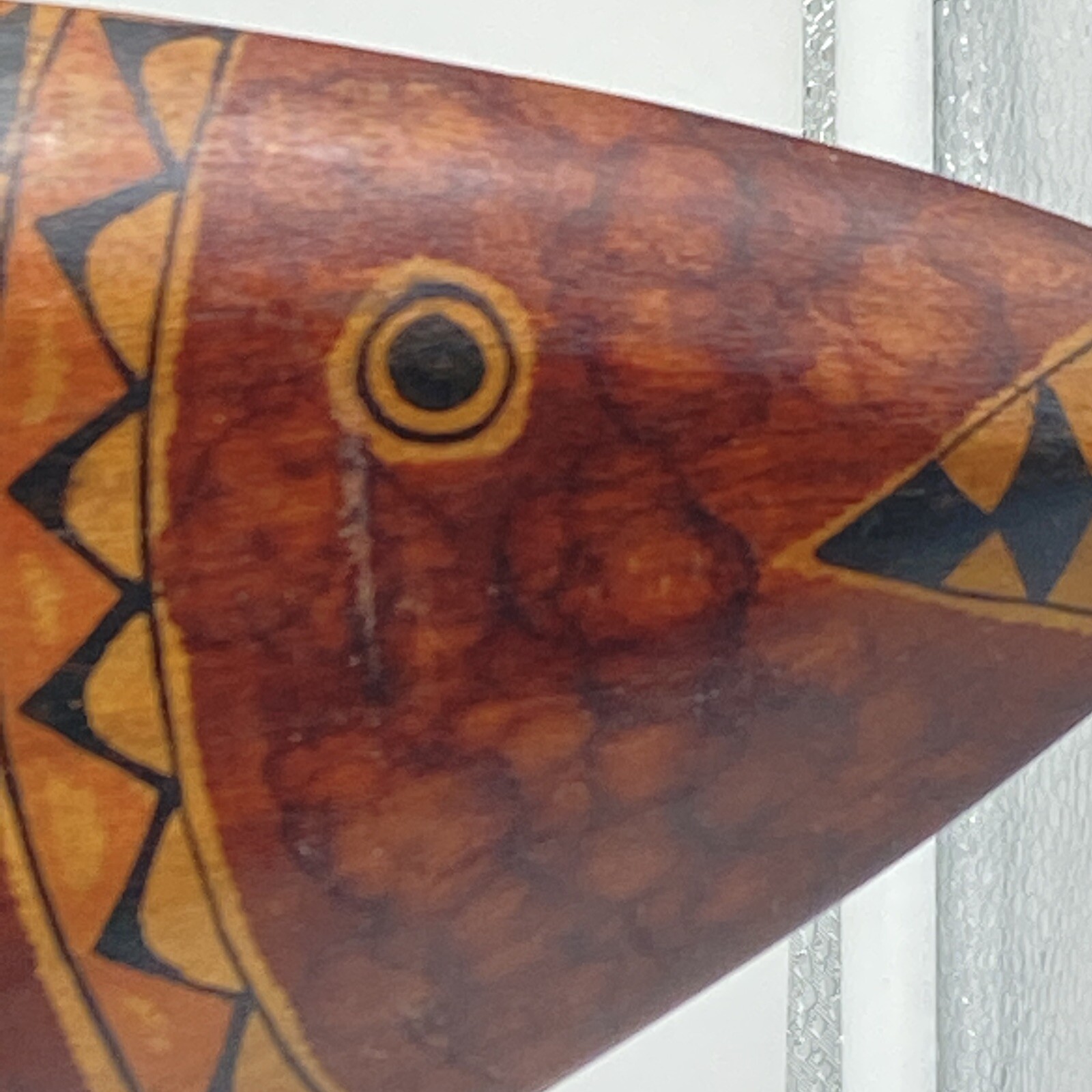 Folk Art Carved and Painted Whimsical Wooden Fish On Display Stand ...