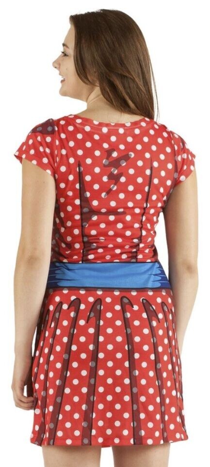 Faux Real Women's Red Cartoon Polka Dot Dress Halloween Costume Minnie ...