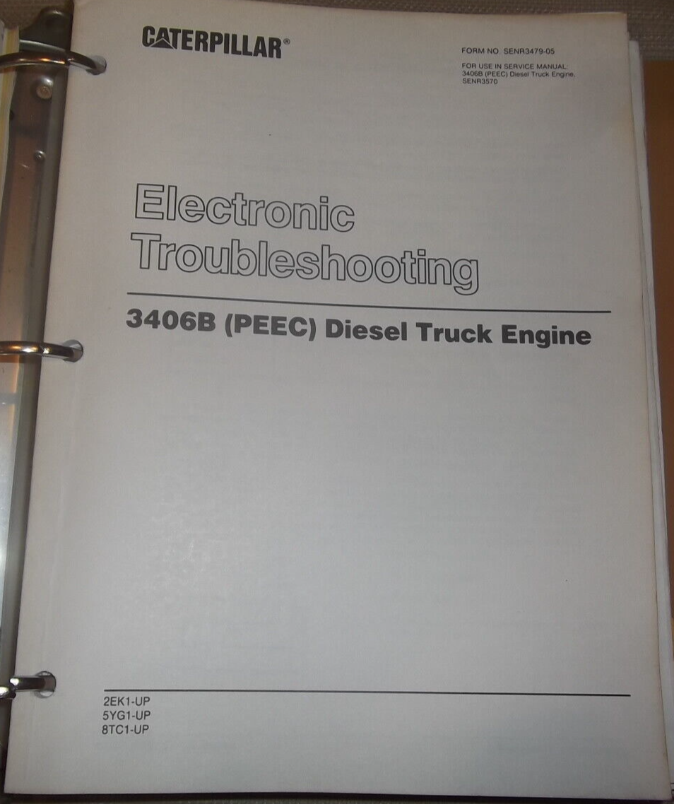 CAT CATERPILLAR 3406B PEEC TRUCK ENGINE SERVICE SHOP REPAIR MANUAL 8TC ...