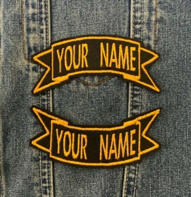 PERSONALISED CUSTOM MADE TO ORDER RIBBON BIKER PATCHES SEW ON ...