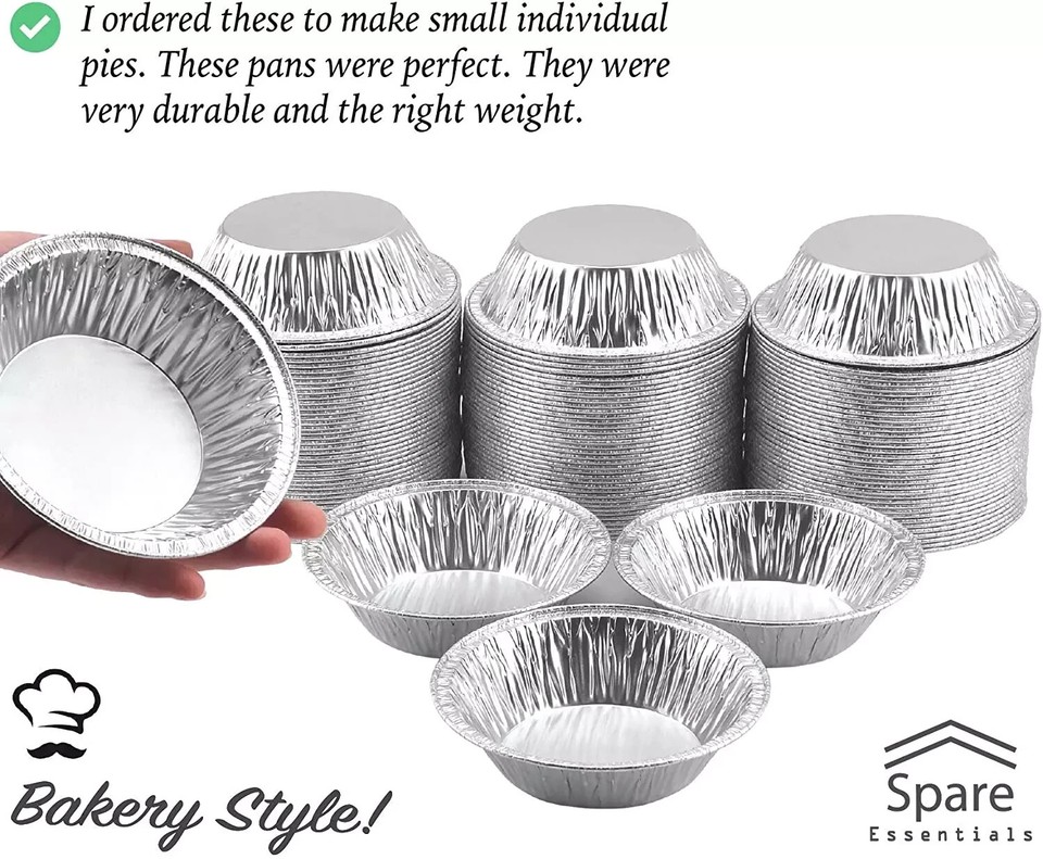 120 Pack - Small Pie Pans 5 Inch, Disposable Mini Pie Tins, Aluminum ...