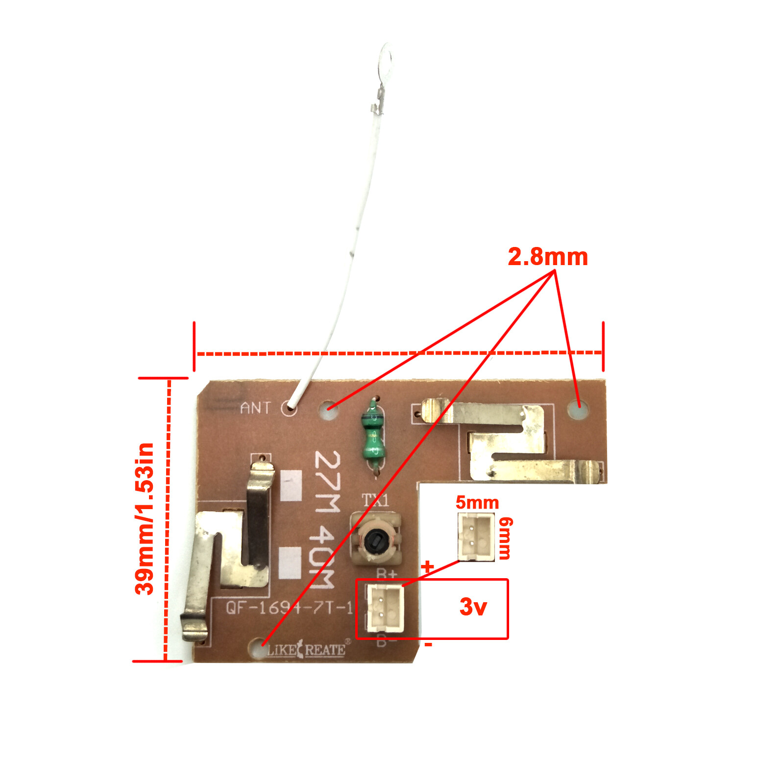 4CH RC Remote Control 27MHz Circuit PCB Transmitter and Receiver Board ...