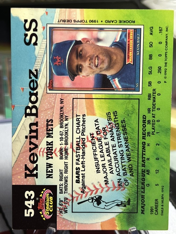 1992 Topps Stadium Club - #543 Kevin Baez (RC) Auto Signed | eBay