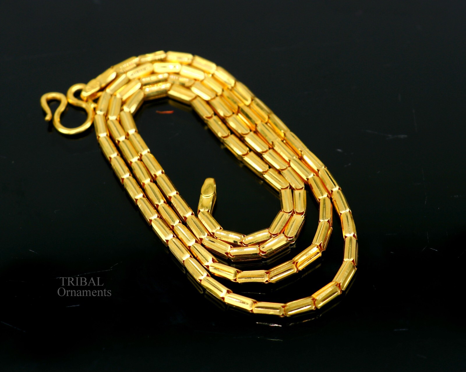Hallmarked 22kt yellow gold baht chain, fabulous customized men's chain ...