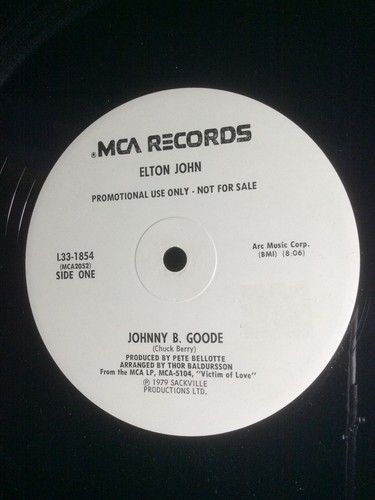 Elton John 12" PROMO Mix Vinyl Johnny B. Goode 1979 MCA LP Victim Of ...