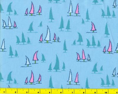 Green White Pink Leaning Trees on Blue Half Yard CPABLU06135 | eBay