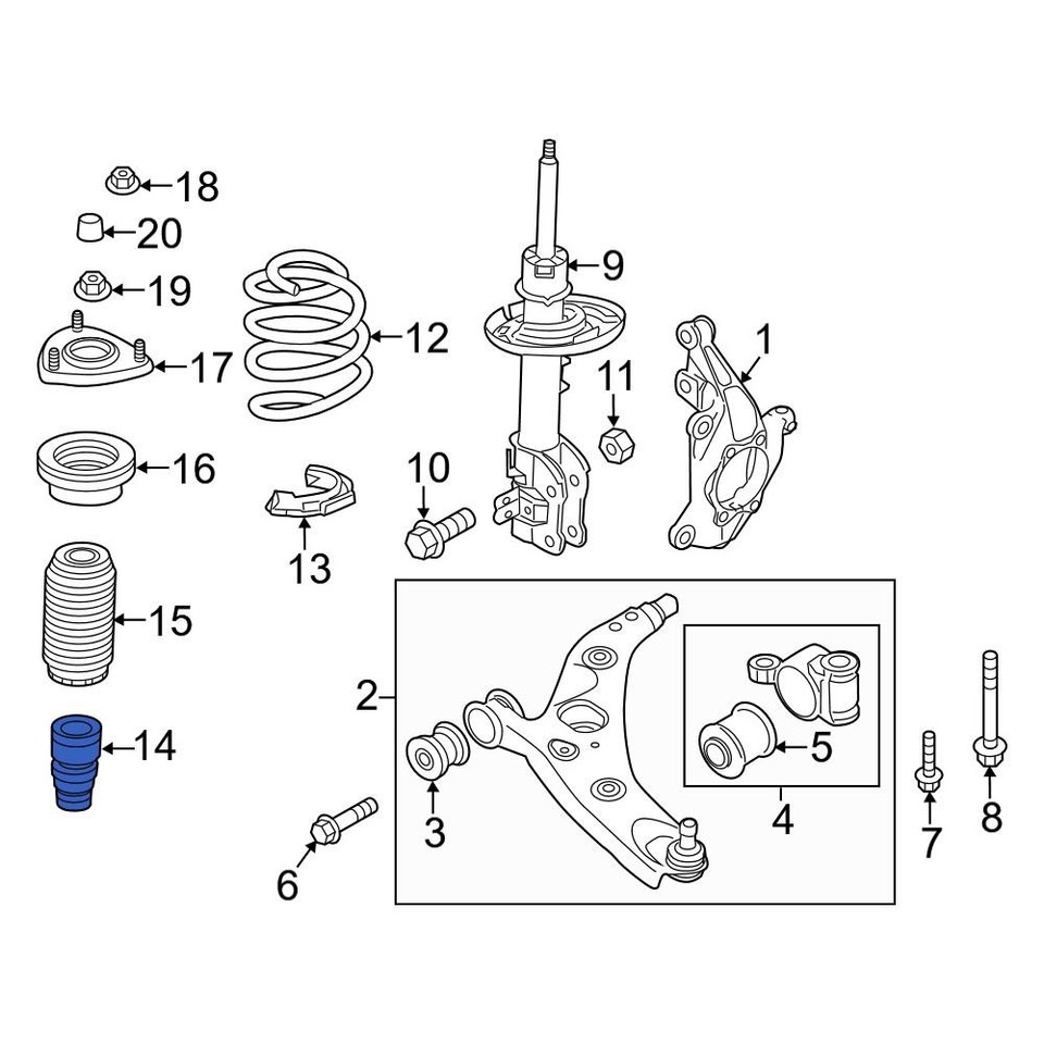 For Mazda CX-5 2013-2016 Mazda KD3534111 Front Suspension Strut Bumper ...