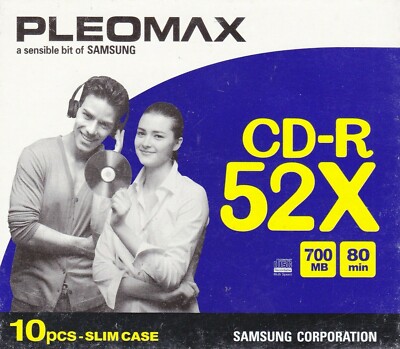 SAMSUNG PLEOMAX CD-R 700MB 52X 80 MIN Slim Case Jewel 10 pcs vergini | eBay