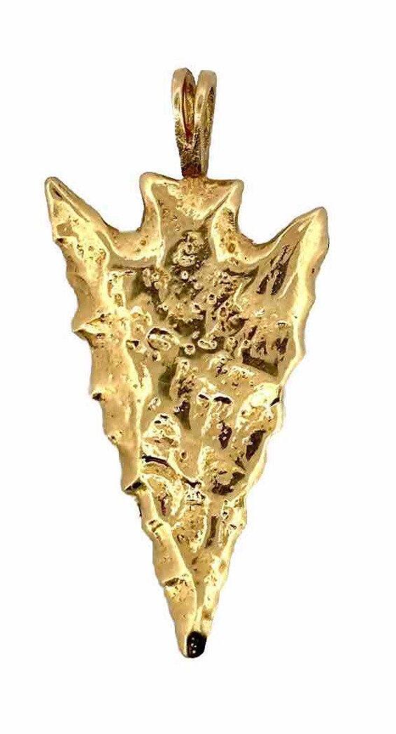Solid Gold Arrowhead Pendant