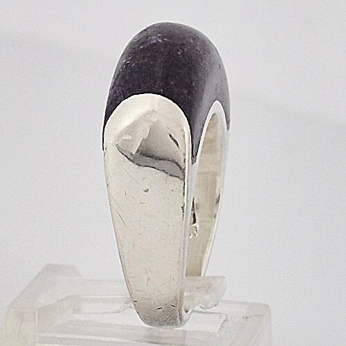 925 Sterling Silver Heavy Large Deep Purple Sugilite Inlay Dome Ring ...