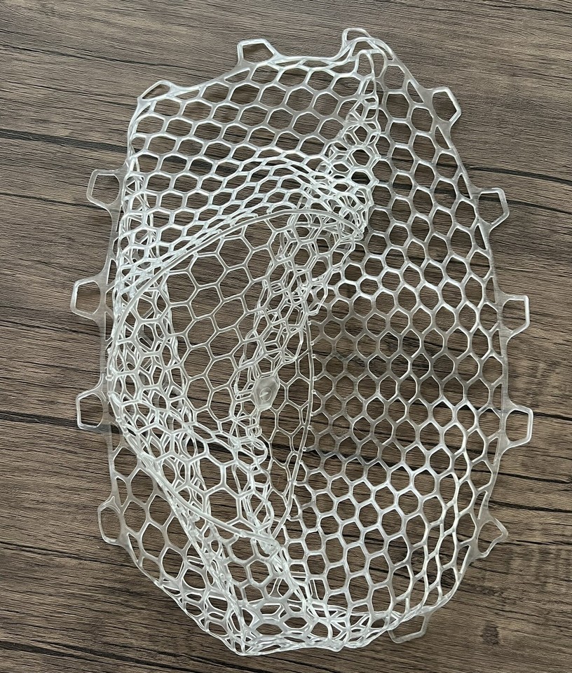 RUBBER LANDING NET REPLACEMENT CLEAR GHOST SNAG FREE FISHING BASKET | eBay