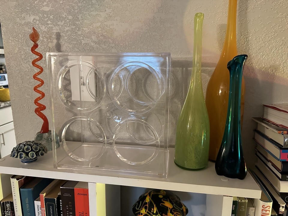 Lucite Acrylic Clear Wine Rack 4 Count Holder Storage 6x10x10" | eBay