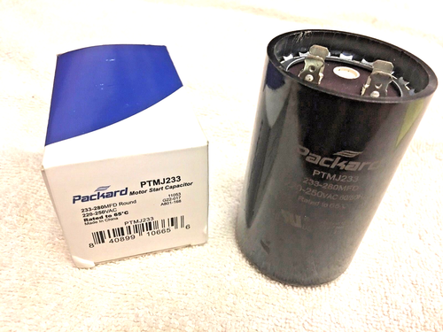 Capacitor, Start, Packard, 233-280 MFD, 220-250 VAC Round PTM-J233 | eBay