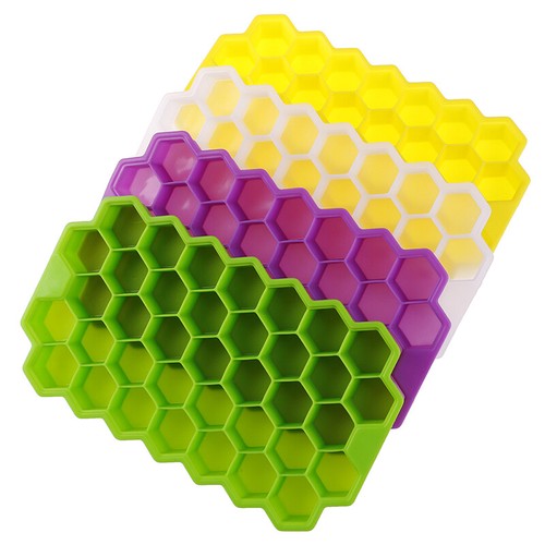 37 Cubes Home Honeycomb Shape Silicone Ice Cube Tray Mold Storage ...