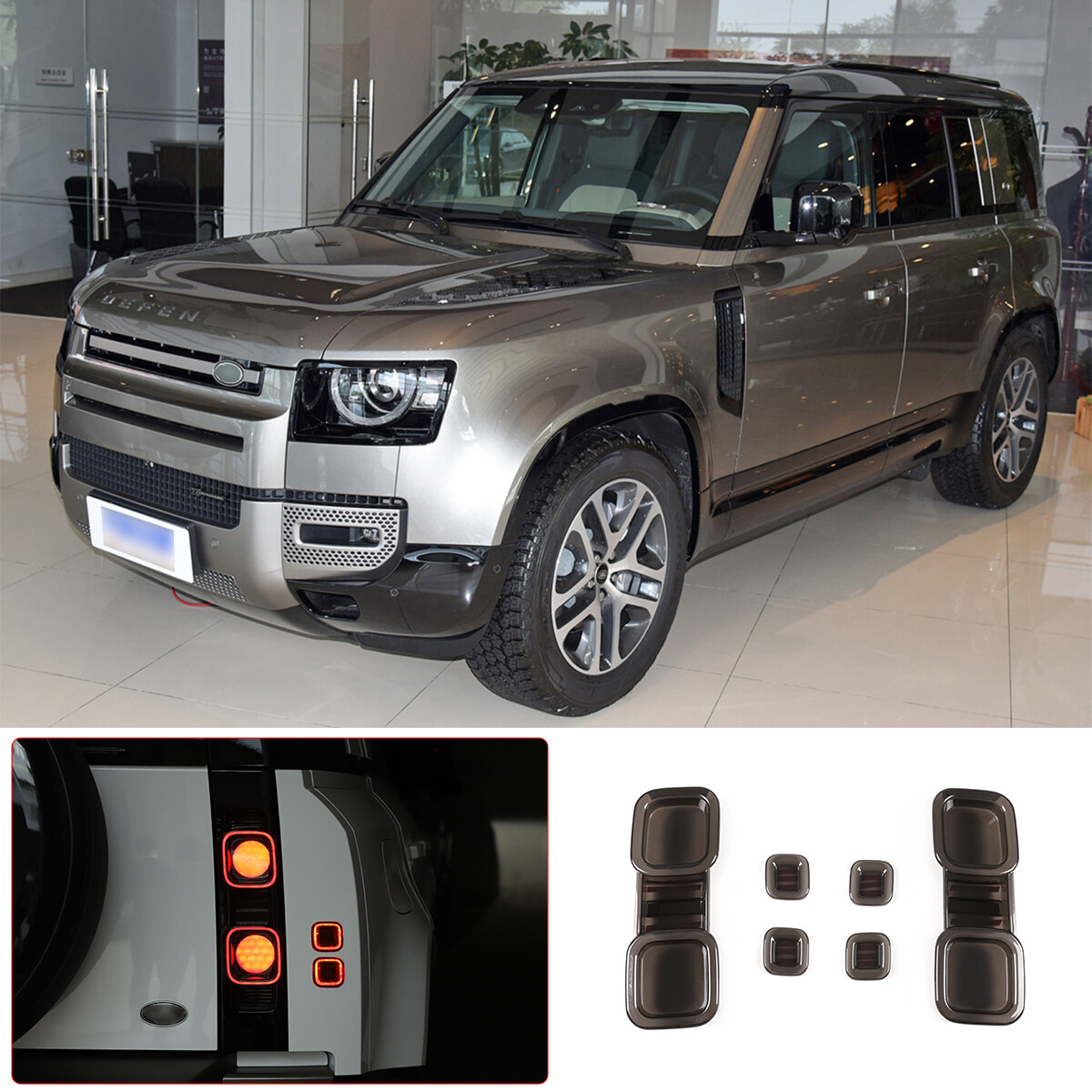 Smoked Tail Light Covers Blackout Lights For Land Rover Defender 90 110 ...