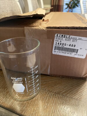 KIMAX 14005-400 Borosilicate Glass Heavy-Duty Low Form Beaker, 400ml ...
