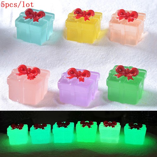 5pcs Mini Luminous Gifts Box Design Home Decor Moss Landscape Ornaments ...