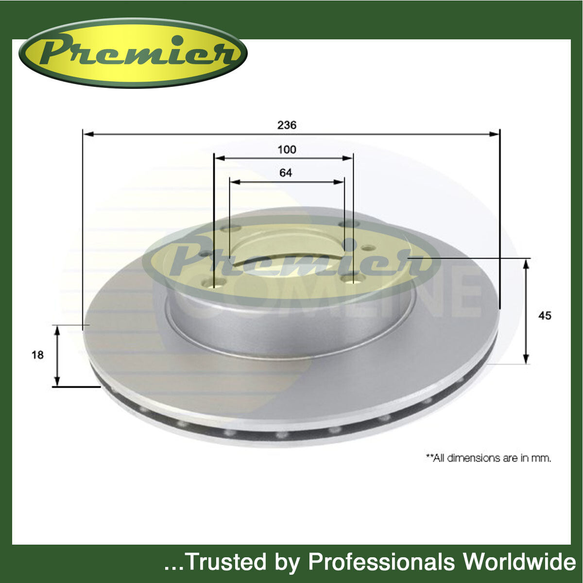 Premier Front Brake Disc Fits Proton GEN-2 Mitsubishi Colt Carisma ...