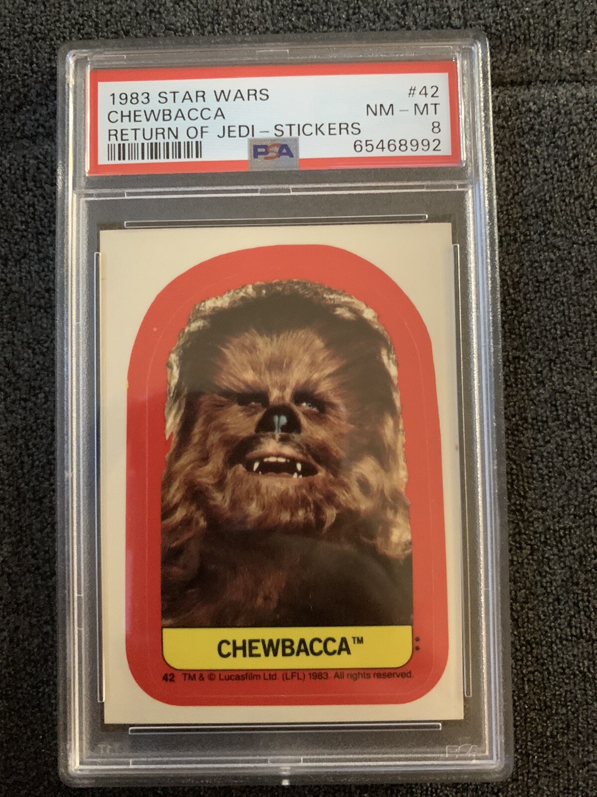 1983 Topps Star Wars Return of the Jedi Sticker #42 Chewbacca PSA 8 | eBay