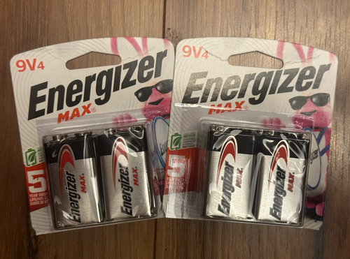 2 pack Energizer Max 9V Batteries Premium Alkaline 9 Volt Batteries (4 ...