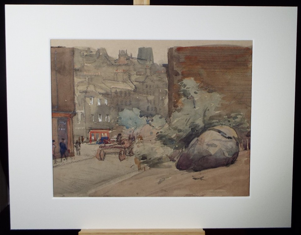 Original Watercolour, 'Looking into the Grassmarket', William Walls ...