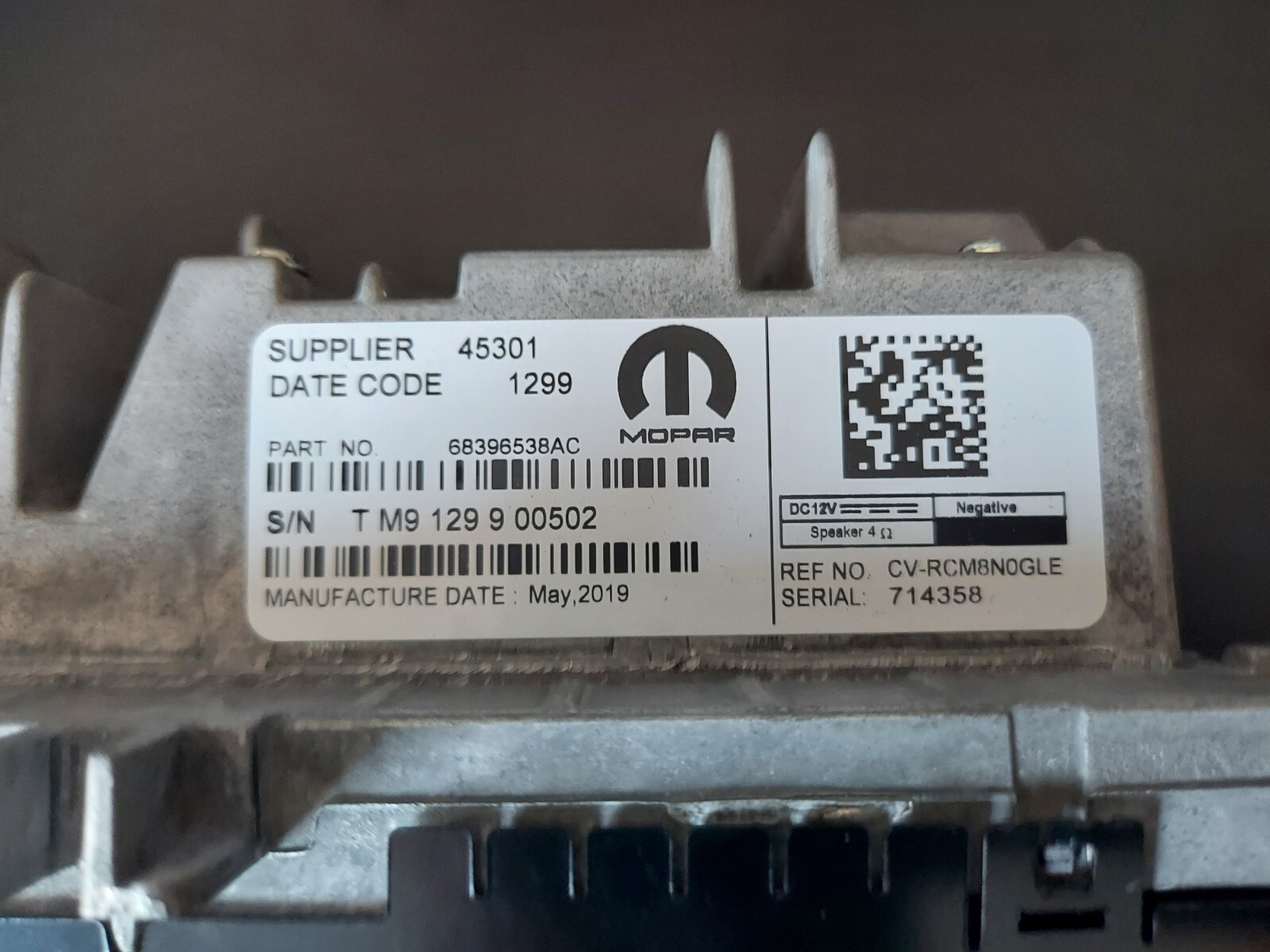 Media Player-GT, VIN: G Mopar 68396538AC for sale online | eBay