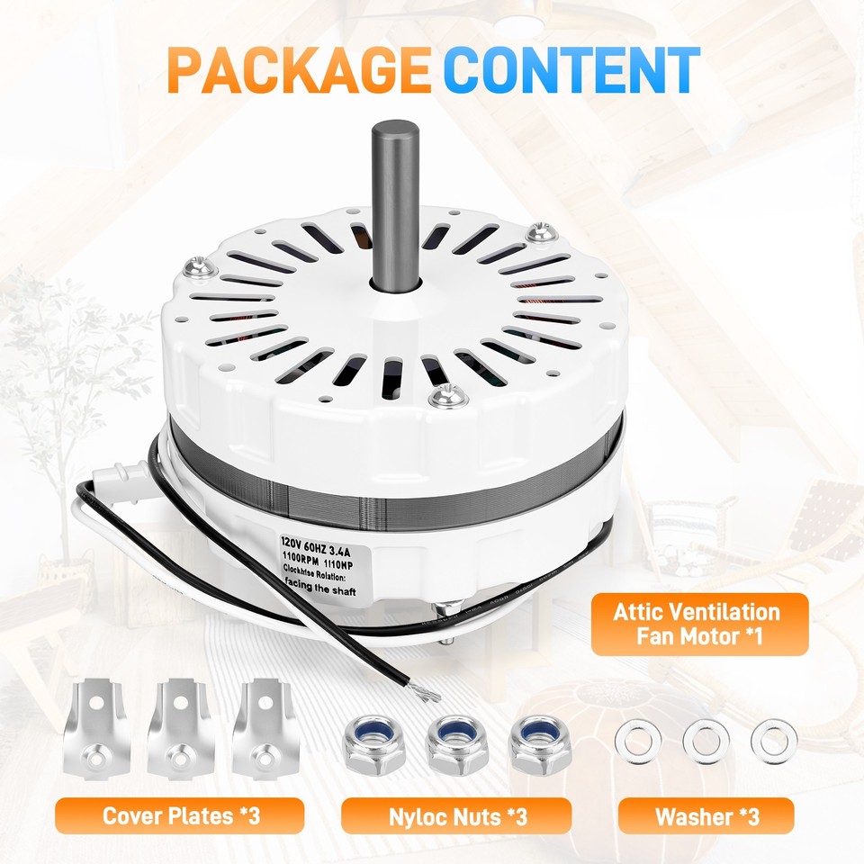 F0510B2944 Power Vent Attic Ventilation Fan Motor Kit for Lomanco 2000 ...