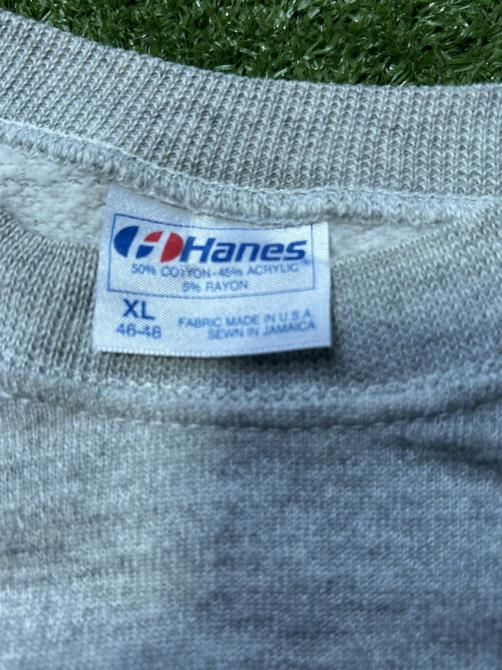Vintage Hanes Sweatshirt Mens XL Gray Blank Crewneck Fleece 90s Y2K ...