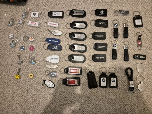 37 car key ring bundle and 12 trolley tokens | eBay