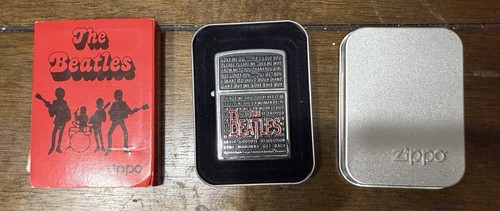 Zippo lighter the Beatles song rare red box John Lennon Paul McCartney ...