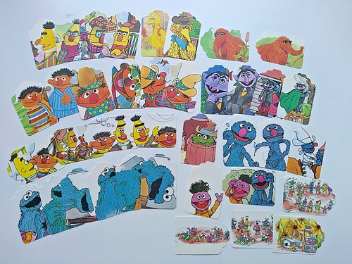 Lot of 38 Sesame Street Character Tags Punched from Children's Book | eBay