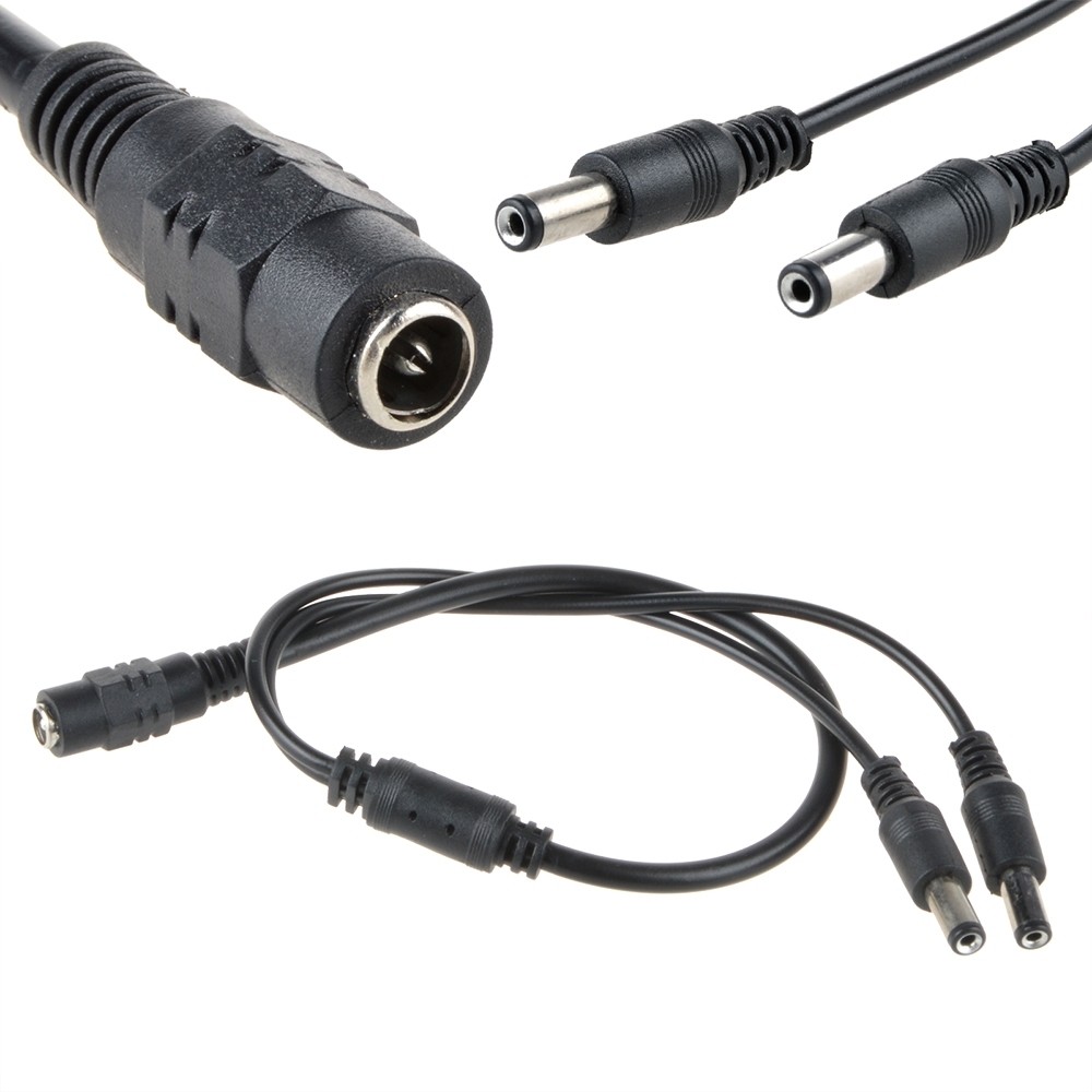 CCTV Security Camera 2.1mm 1 to 2 Port Power Splitter Cable Pigtails ...