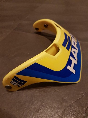 NOS BMX HARO RACING AERO HELMET PEAK YELLOW AND BLUE NIP OLD SCHOOL | eBay