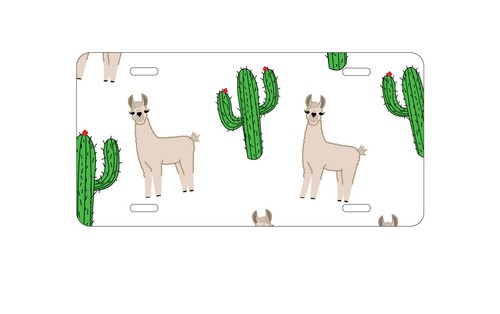 Aluminum License Plate - - Llamas and Cacti Cactus | eBay