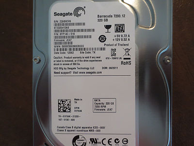 Seagate ST3320413AS 9YP14C-519 FW:JC47 TK 320gb 3.5" Sata Hard Drive ...