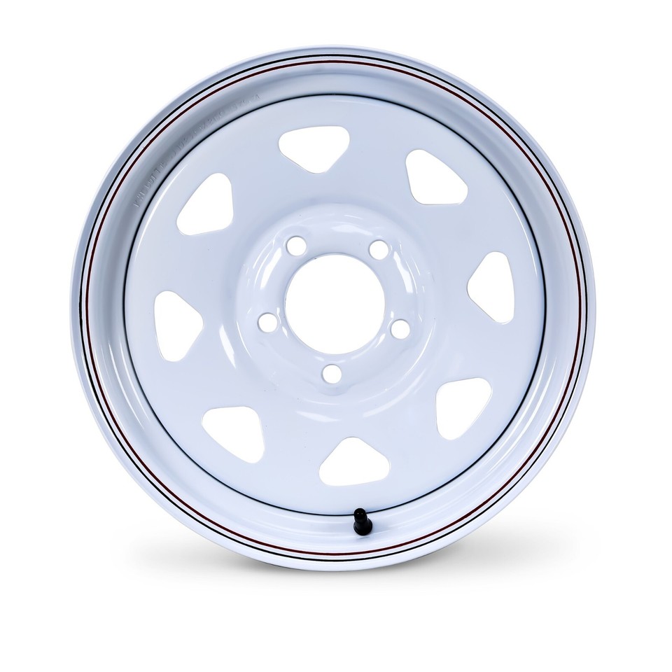 LIBRA 13 x 4.5 Trailer Wheel 5 Lug on 4.5" Bolt Pattern White Spoke ...