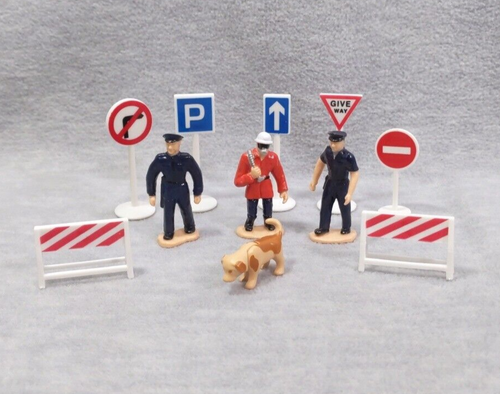 Road Signs Police Officer Fire Fighter Dog - Plastic Toy Figures | eBay