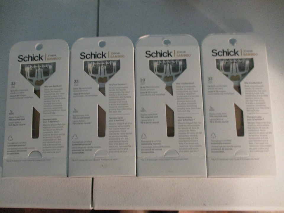 4x Schick Xtreme Bamboo Eco Friendly Razor Hybrid Disposable 3 Blade ...