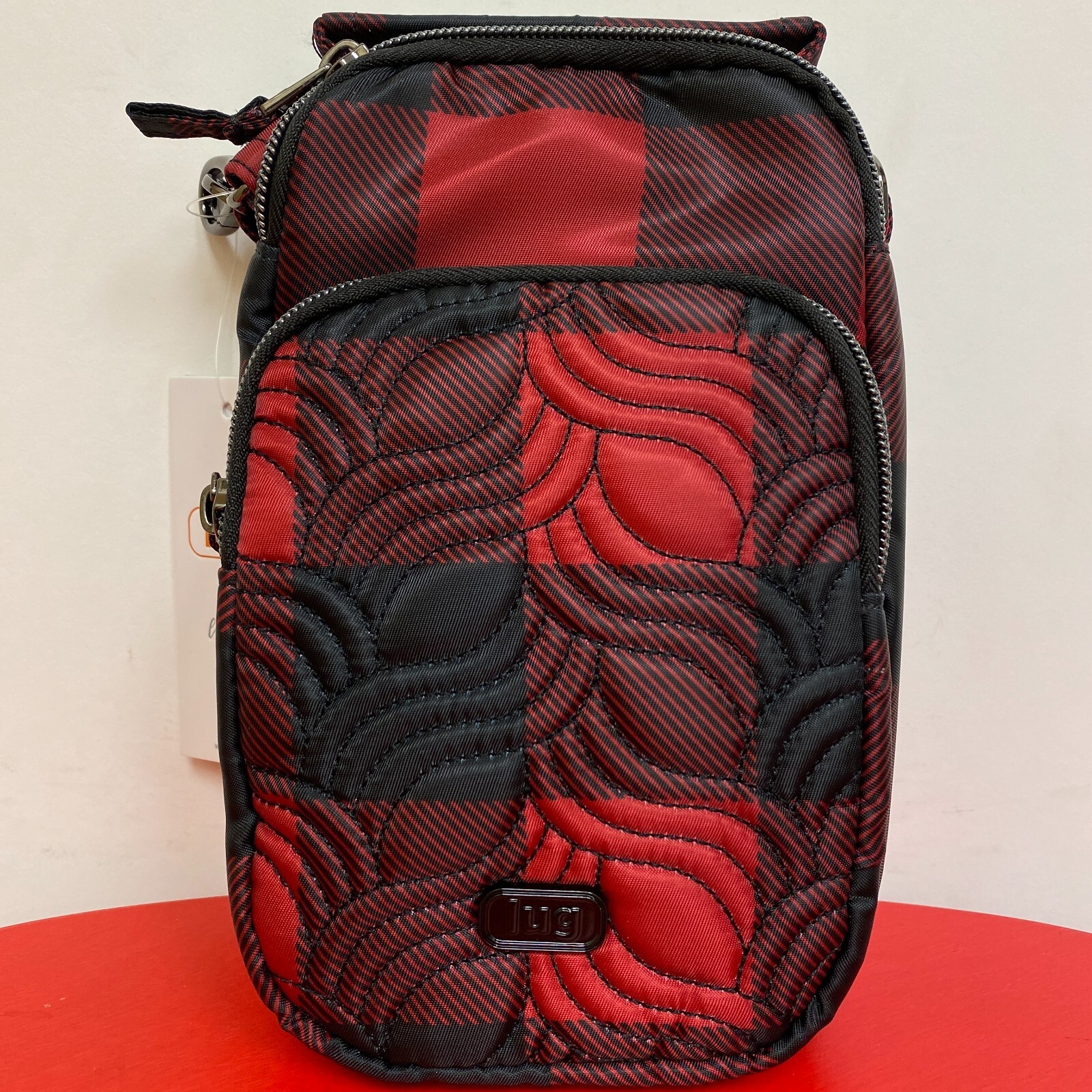 LUG Skeeter Mini Convertible Crossbody Handbag Buffalo Check Red Black ...