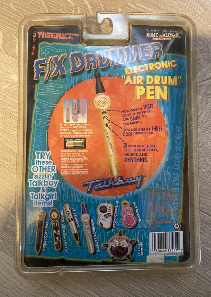 Vintage SEALED Tiger Home Alone 2 Talkboy F/X Drummer Air Drum Pen 1997 ...